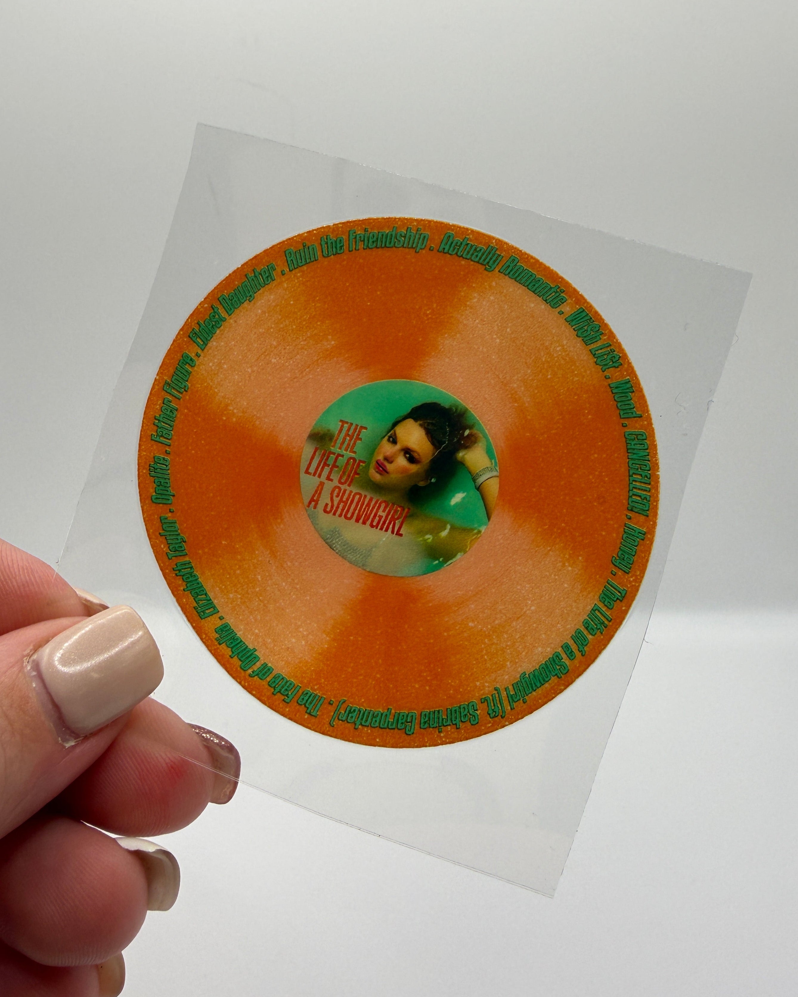 Taylor Swift Showgirl Vinyl UV DTF Sticker – Smoky Mountain Roots